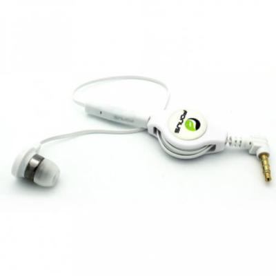 RETRACTABLE HEADSET MONO HANDSFREE EARPHONE MIC SINGLE EARBUD For ...