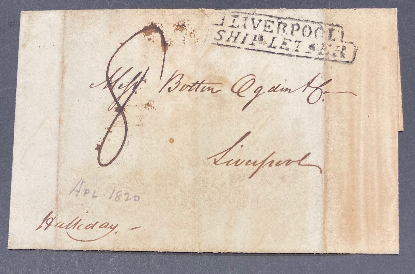 GREAT BRITAIN 1820 Liverpool SHIP LETTER April 1820 dn 11 | eBay