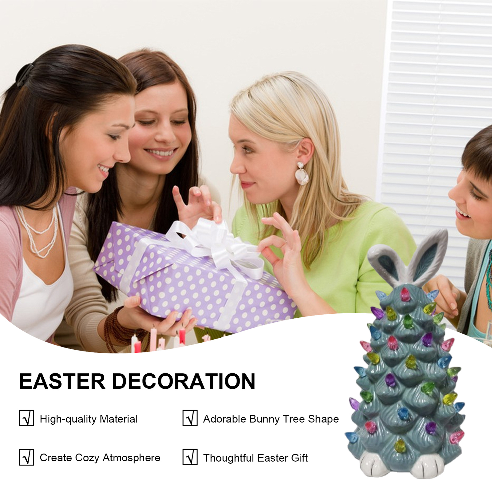 Tabletop Bunny Tree Decorations Cute Bunny Tree Easter Spring Home ...