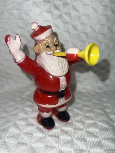 Vintage 1950's E. Rosen Plastic Santa Blowing Horn Candy Container | eBay