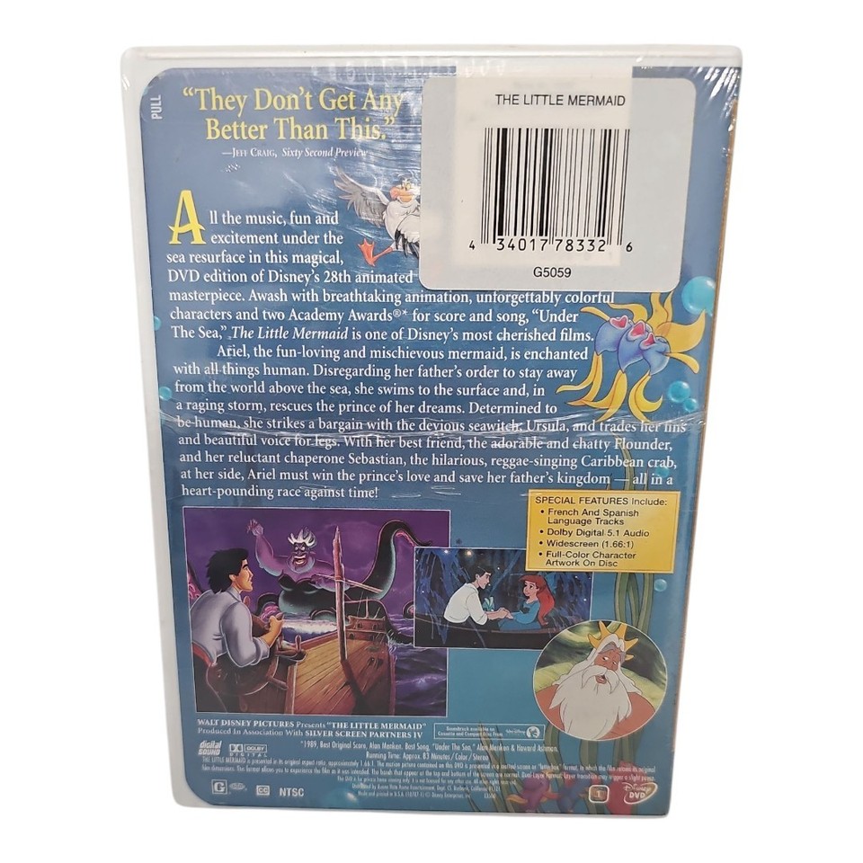 Walt Disneys The Little Mermaid (Limited Issue, DVD, 1989) NEW SEALED ...