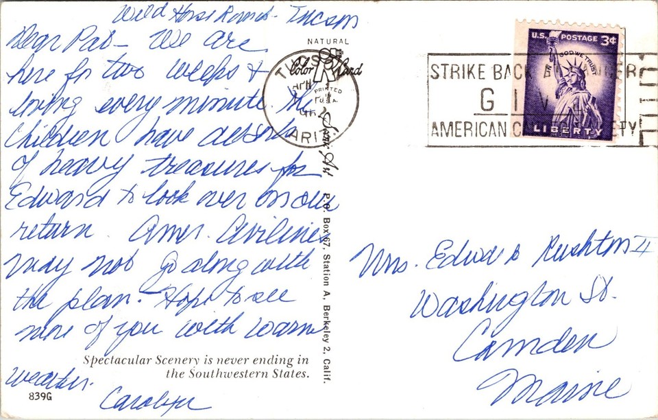 Vintage Postcard Spectacular Desert Scenery in the American Southwest ...