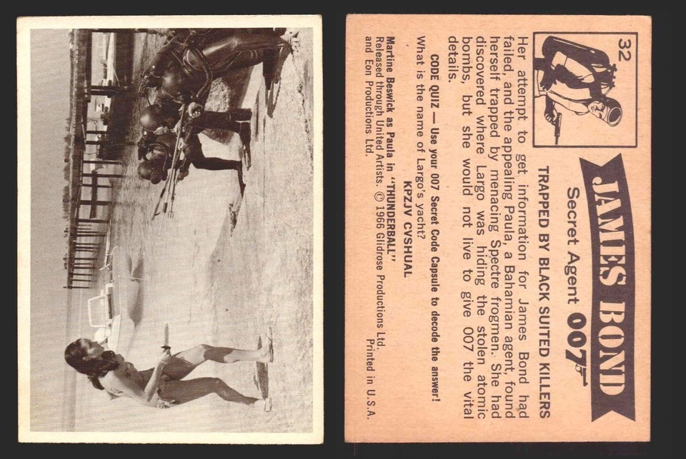 1966 James Bond 007 Thunderball Vintage Trading Cards You Pick Singles ...