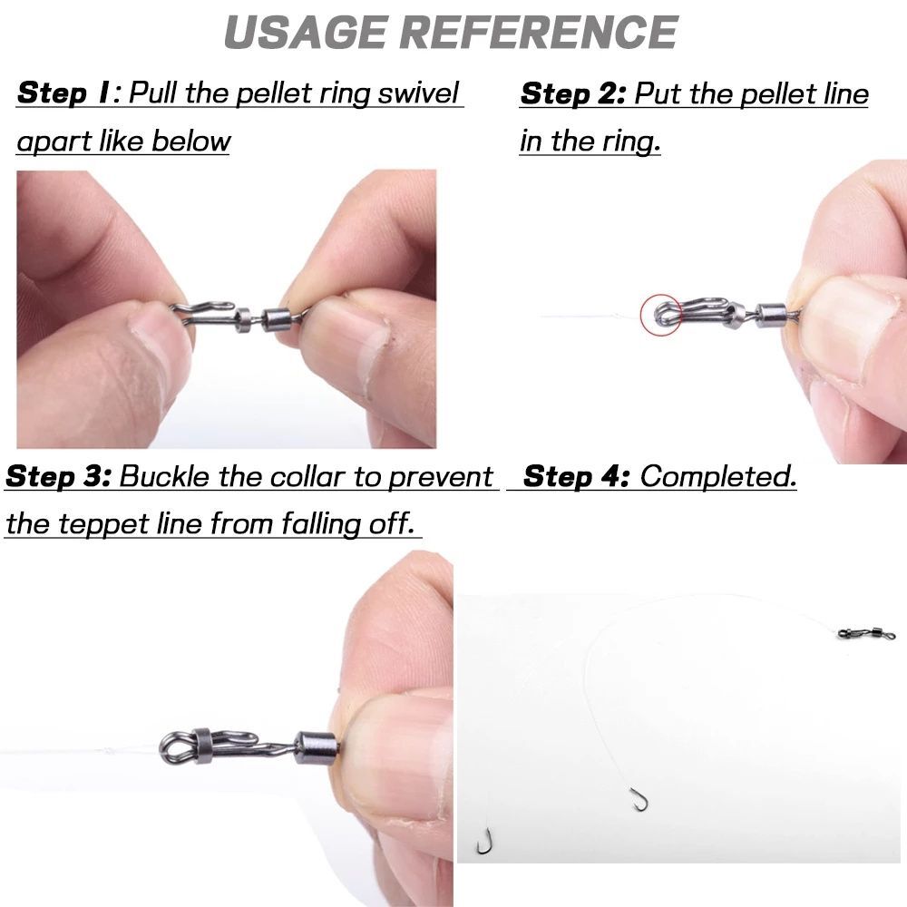 Quick Change Terminal Solid Ring Rolling Swive Swivels Snap Fishing ...