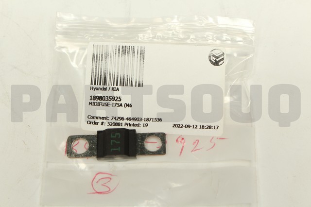 1898035925 Genuine Hyundai / KIA MIDIFUSE-175A (M6) for sale online | eBay