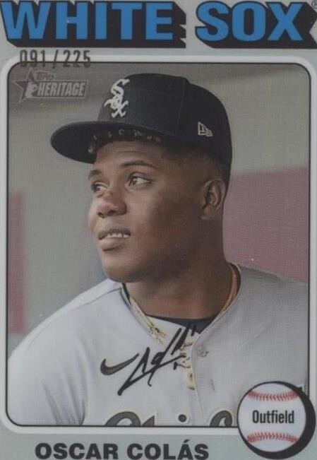 2024 Topps Heritage High Number - Oscar Colas #218 Chrome Silver Border ...