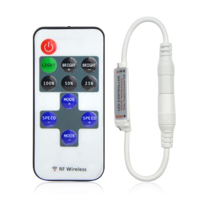 5-24V LED Controller With RF Remote Control 11keys For Single Color ...