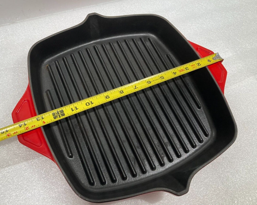 Enameled Cast Iron 12 inch Grill Pan Red France | eBay