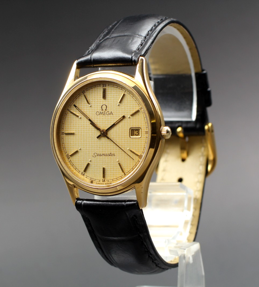High Demand Omega Seamaster Cal.1430 Date Gold Dial Quartz Men's From ...