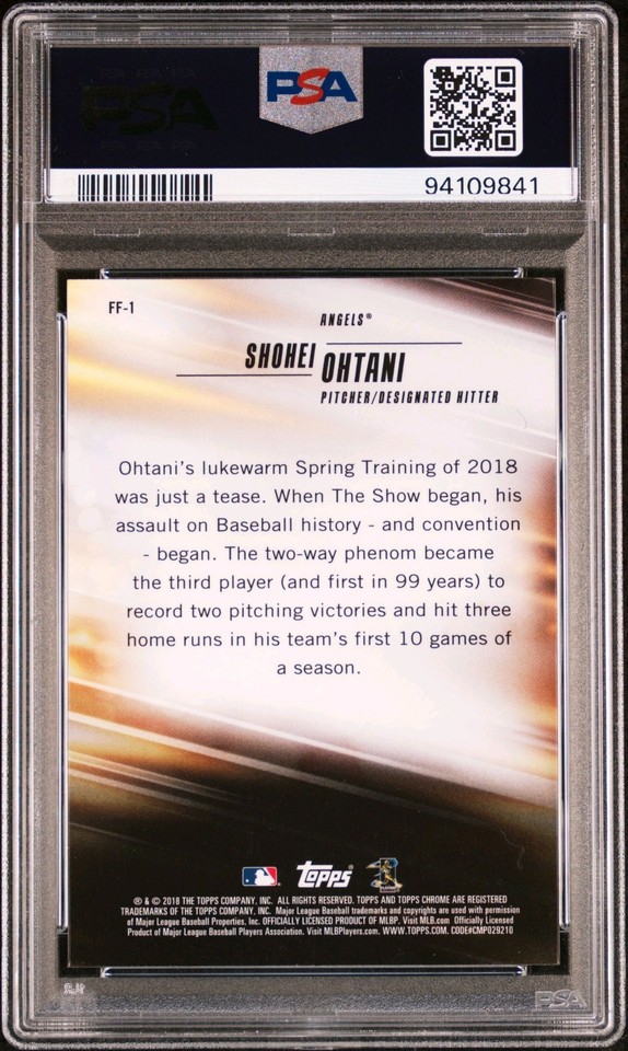 2018 Topps Chrome Freshman Flash Rookie #FF-1 Shohei Ohtani (RC) PSA 10 ...