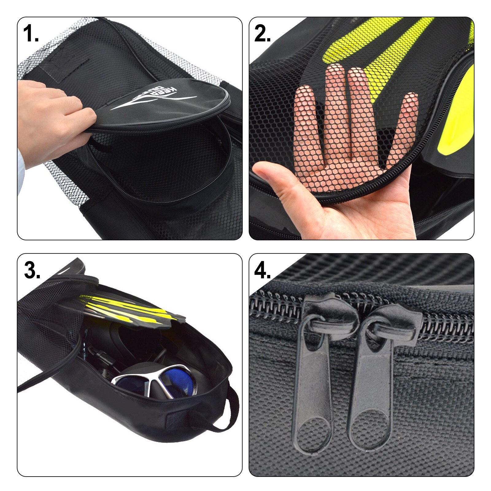 Compact And Sturdy Mesh Bag For Diving Snorkeling Fins And Equipment ...