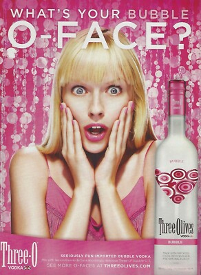 2010 Three Olives Vodka Bubble What's Your O Face Print Ad ...