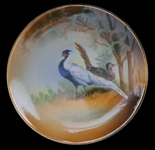 Decorative China Plate - Handpainted with Pair of Pheasants - 21cm ...
