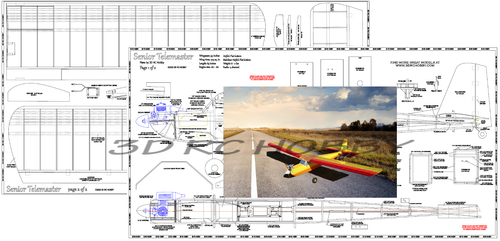 Senior Telemaster 95" Wingspan RC Airplane Kit Laser Cut Balsa & Ply ...