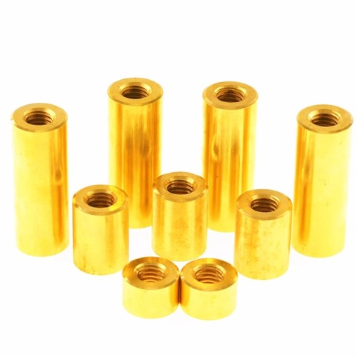 M2 Brass flatdouble through hole thread hand nut extended round copper ...