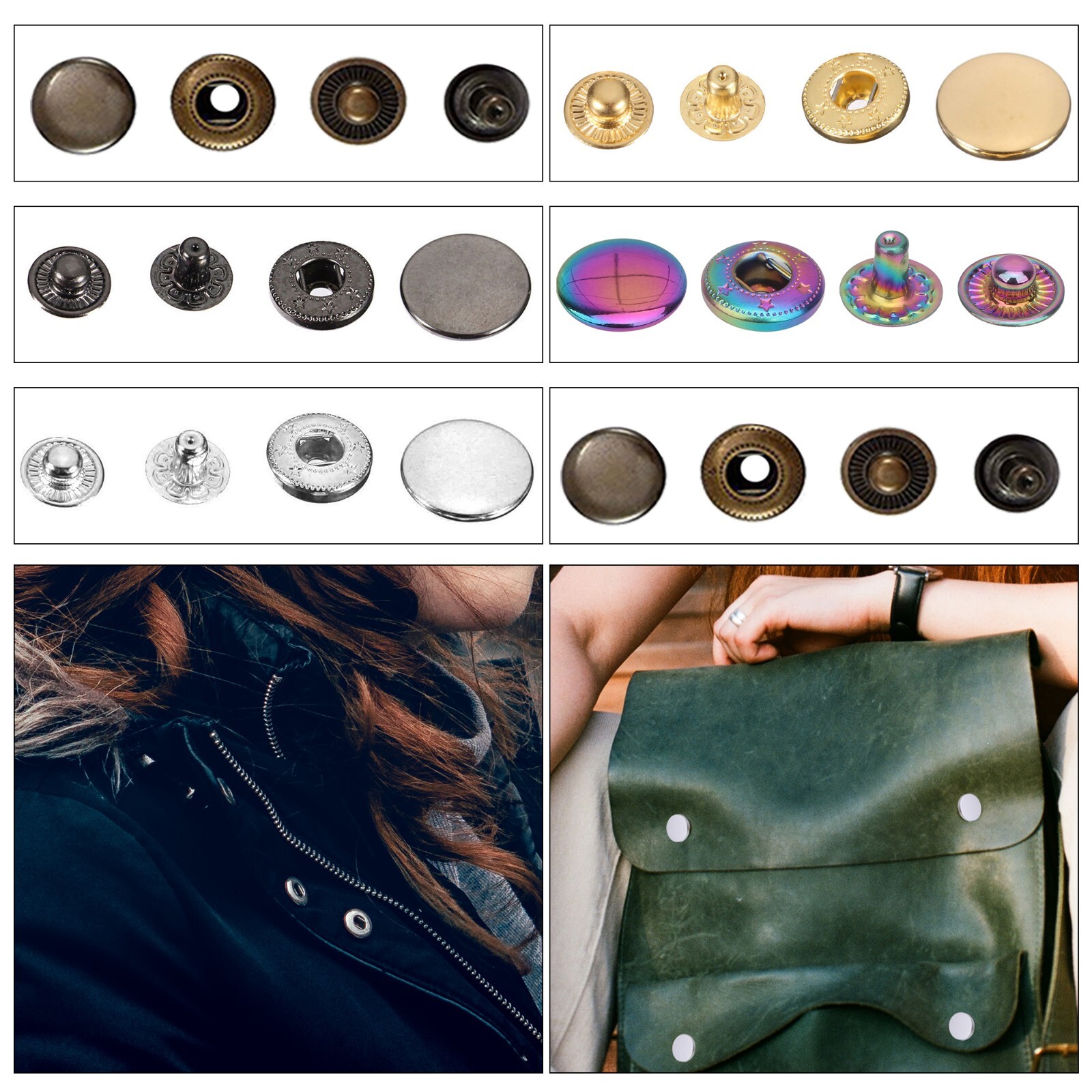 Heavy Duty Poppers Snap Fastener Press Stud Sewing Rivet Leather Craft ...