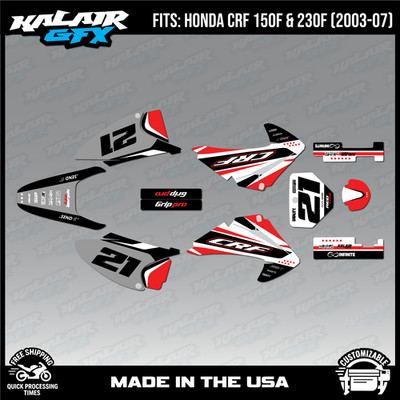Graphics Kit for HONDA CRF150F CRF230F (2003-2007) OG Crew - Red | eBay