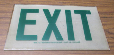 Western Fluorescent Light Co. Exit Sign Replacement Glass 10 X 6 3/8 ...