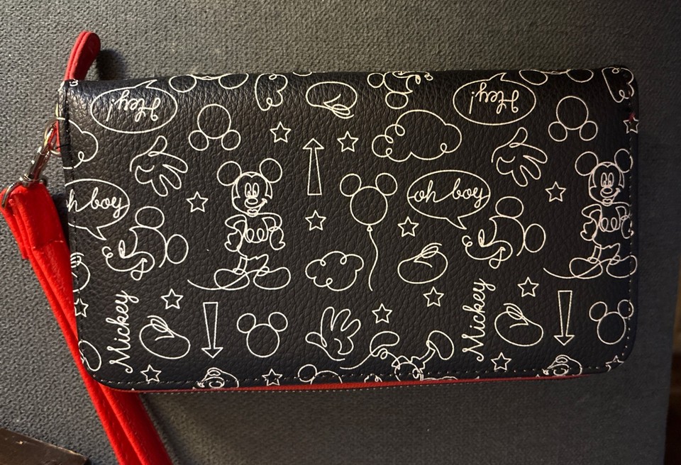 Disney Mickey Mouse Zip Wallet Wristlet NWOT | eBay