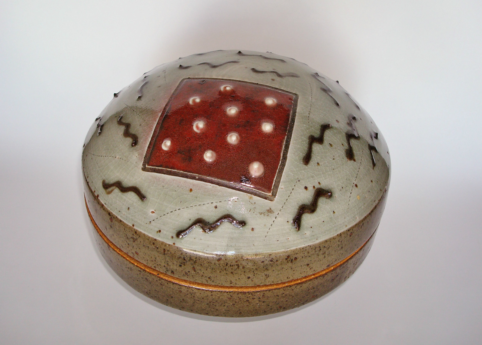 Very Early Signed JIM CONNELL Studio Art Pottery Lidded Covered Bowl ...