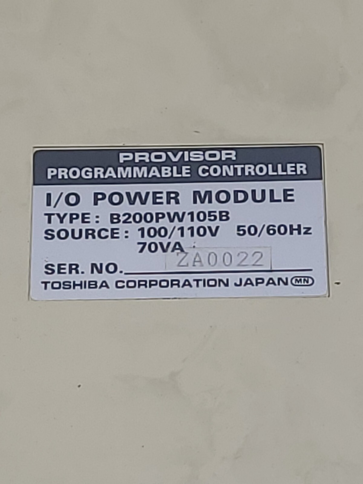 TOSHIBA B200PW105B PROVISOR, MAIN POWER MODULE, 100V. | eBay
