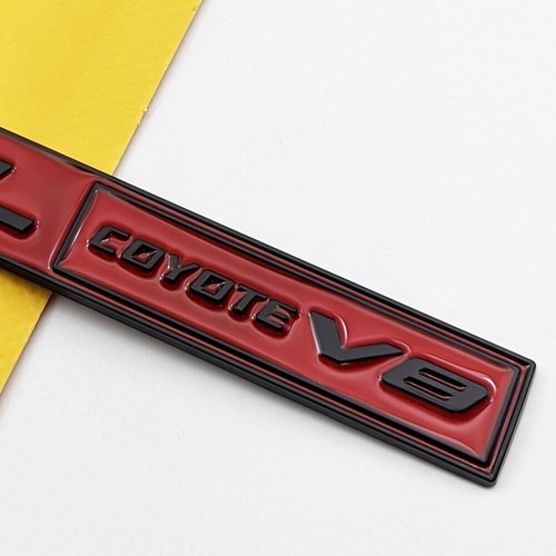 2x Metal Black & Red 5.0L Coyote V8 Logo Racing SUV Engine Emblem ...