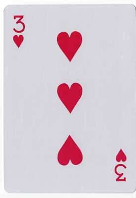 Jumbo Giant Playing Card 3 Three of Hearts Junk Smash Journal Scrapbook ...