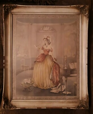 Stan David - Watercolor hand color print Vintage Framed Art signed | eBay