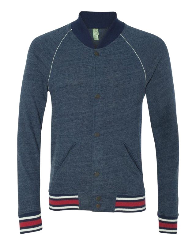 Men's Alternative Apparel Eco Cashmere Baseball Jacket, S, M, XL, 2XL ...