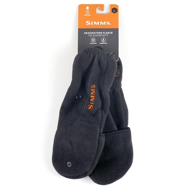 Simms Headwaters Fold Over Fleece Gloves Fold Back Fingerless Mittens ...