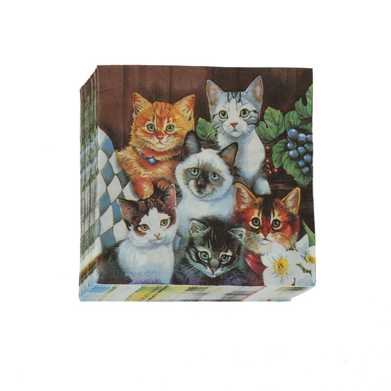 Cats Paper Napkin Festive Party Tissue Napkin Wedding Party Baby Shower ...
