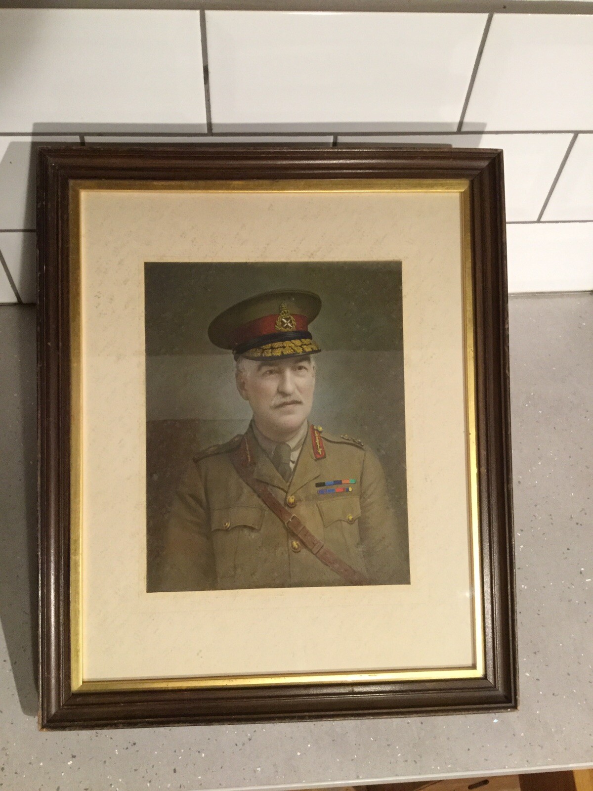 Large WW1 Colour Tinted Photo Portrait, General in Khaki, Earl Haig? | eBay