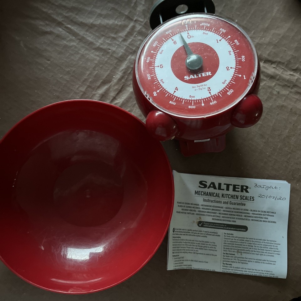 Salter Red Orb Mechanical Kitchen Scale - Excellent Condition - Boxed ...