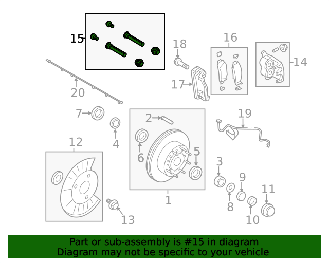 Genuine Ford Disc Brake Caliper Bolt Kit DC3Z-2C150-A | eBay