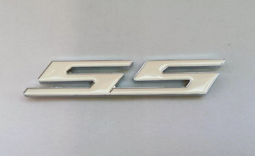 White with Chrome edge SS Fender Trunk Emblem for Chevy Camaro Cobalt ...