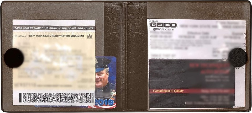 2 Pack Car Insurance and Registration Card Holder Premium Wallet for ...