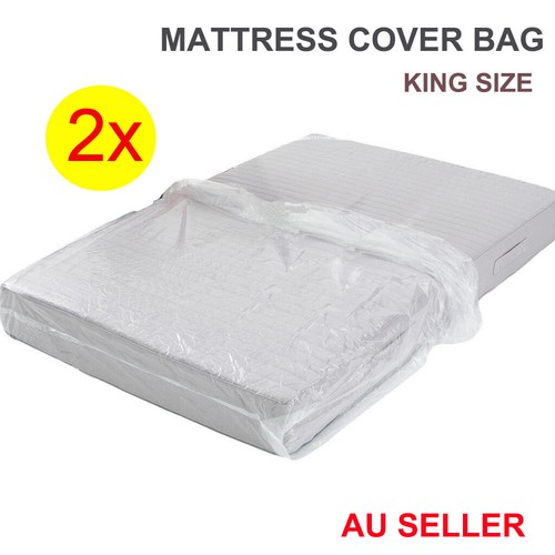 2x Mattress Protector Bag Dust Plastic Packaging Bag for Moving ...