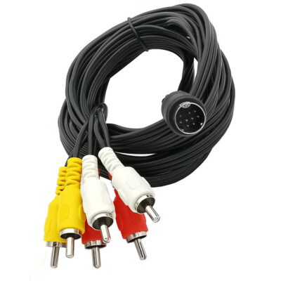 1.8M DIN 9-Pin 9 PIN Male Plug to 6 RCA Male Jack Audio Adapter Video ...