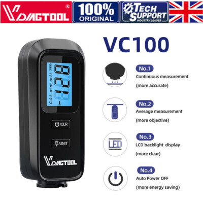 Digital Car Paint Coating Thickness Tester Tool Auto Measuring Gauge ...