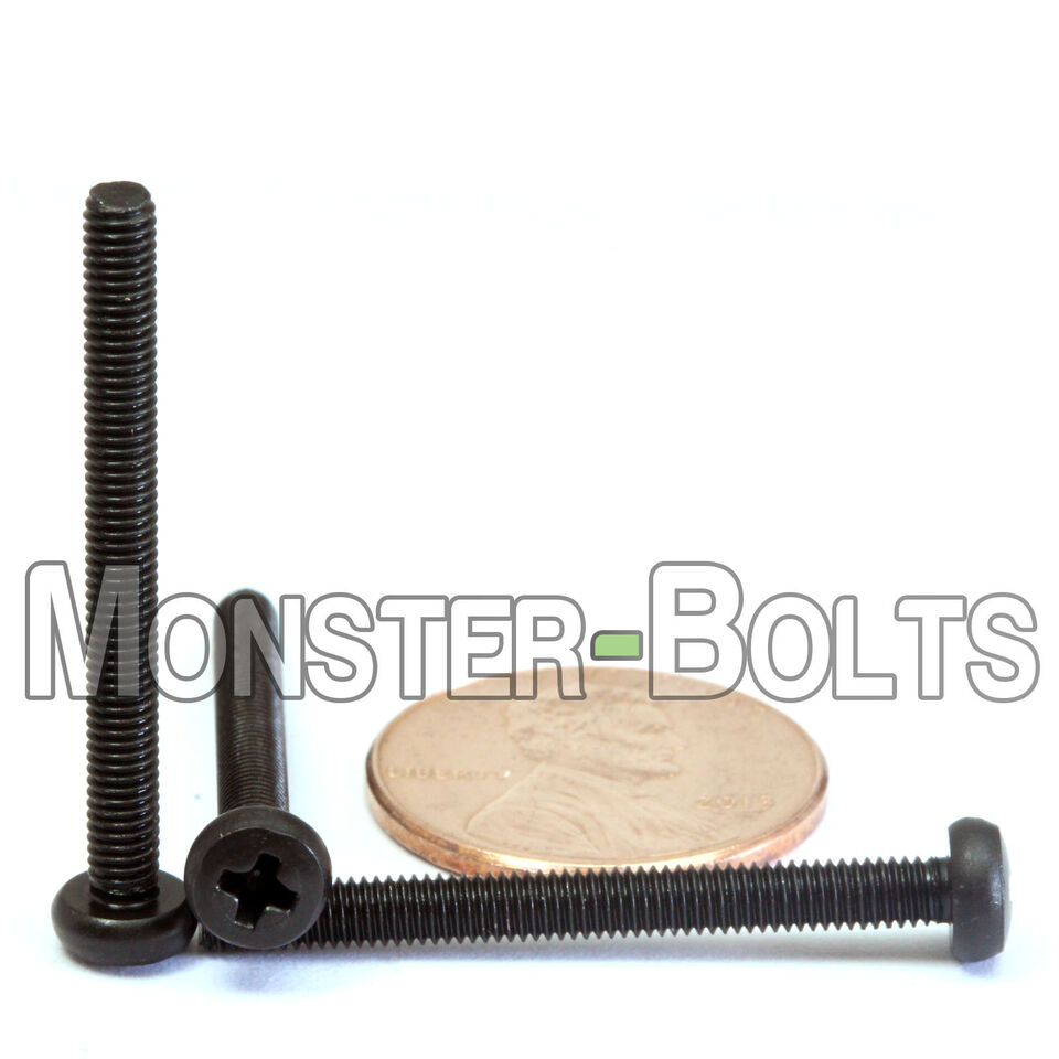 M3 / 3mm Phillips Pan Head Machine Screws, Steel, Black Oxide, DIN ...
