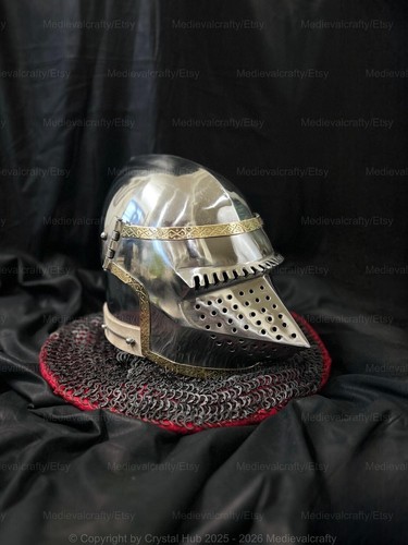 Medieval Klappvisor Helmet Medieval Hound skull Bascinet Helmet ...