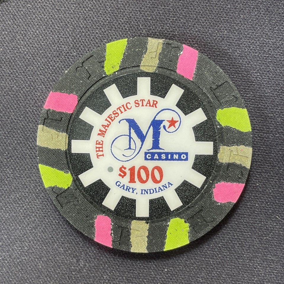Majestic Star Gary Indiana $100 casino chip obsolete gaming poker chip ...