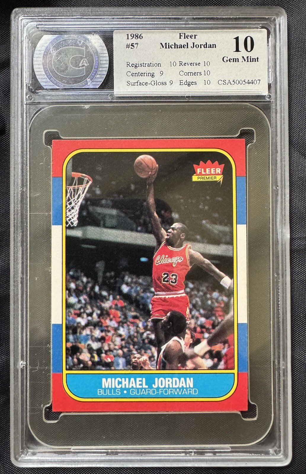 1986 fleer michael jordan 57 CSA 10 Gem Mint | eBay