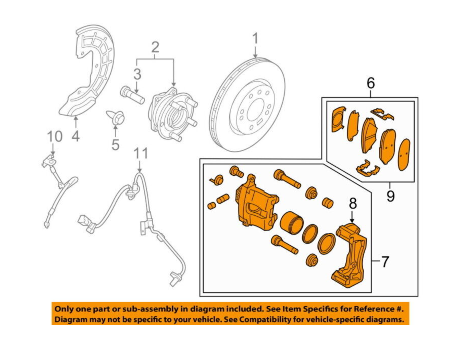 OEM 58210-AO000 Disc Brake Pad Wheel Rear/Left for Kia Niro 2023~2024 ...