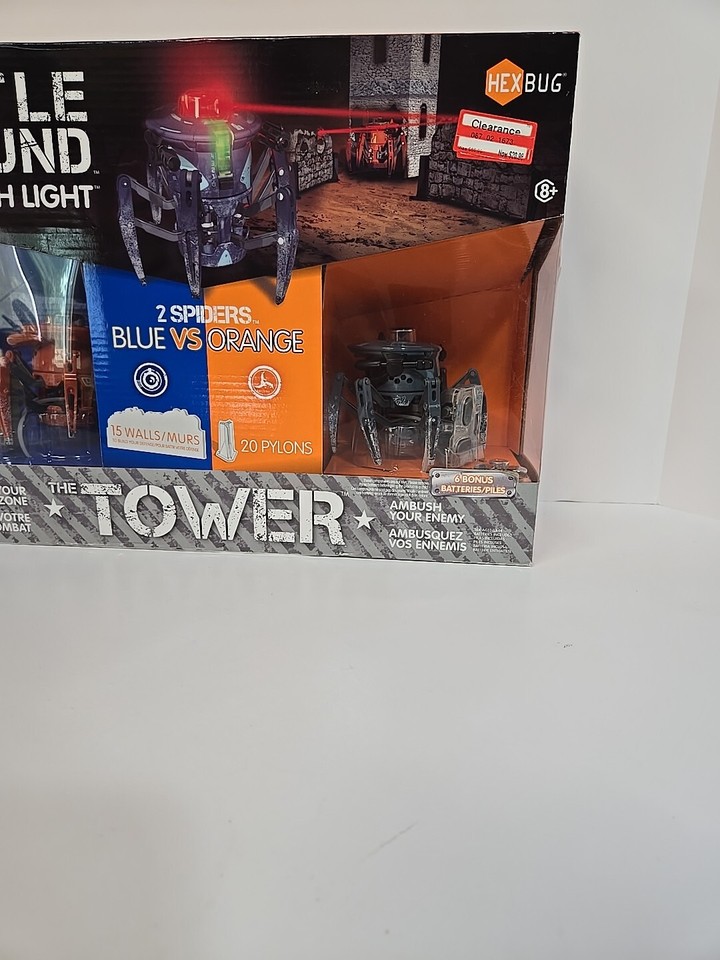 HEXBUG Battle Ground TOWER Fight With 2 Battle Light SPIDERS Laser Tag ...