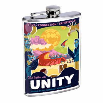 Unity Come Together Em1 Flask 8oz Stainless Steel Hip Drinking Whiskey ...