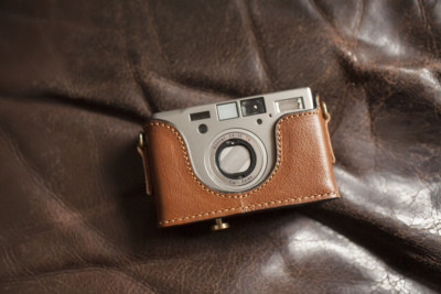 Handmade Genuine Real Leather Half Camera Case Bag Cover for Contax T3 ...