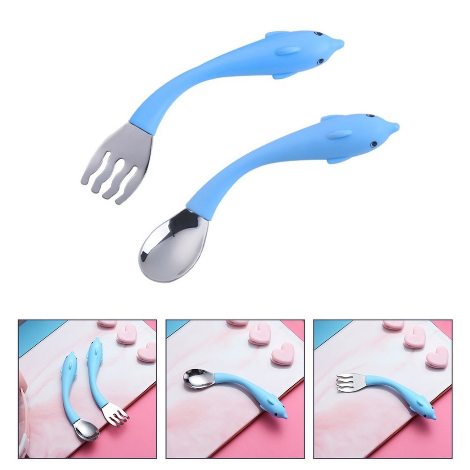 Baby Flatware Set Forks Reusable Silverware Lunch Kids Toddler Spoons ...