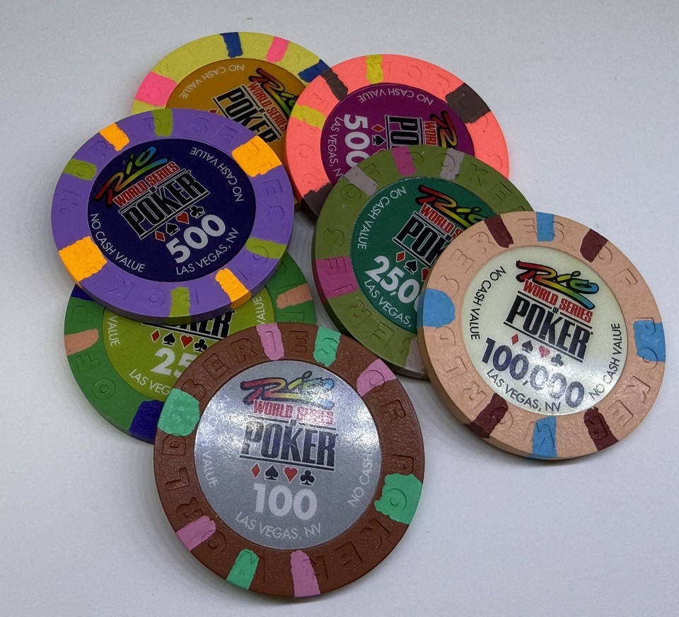 Rio World Series Of Poker WSOP Sample Set (7 Chips) Paulson Gaming ...