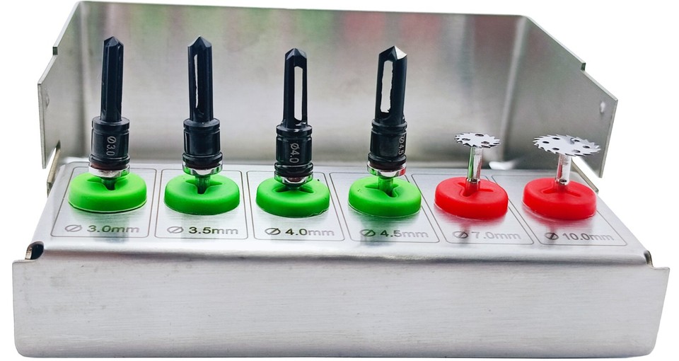 Dental Bone Collector Kit 6 Pcs –Implant Drills and Hole Saw Disks Tool ...